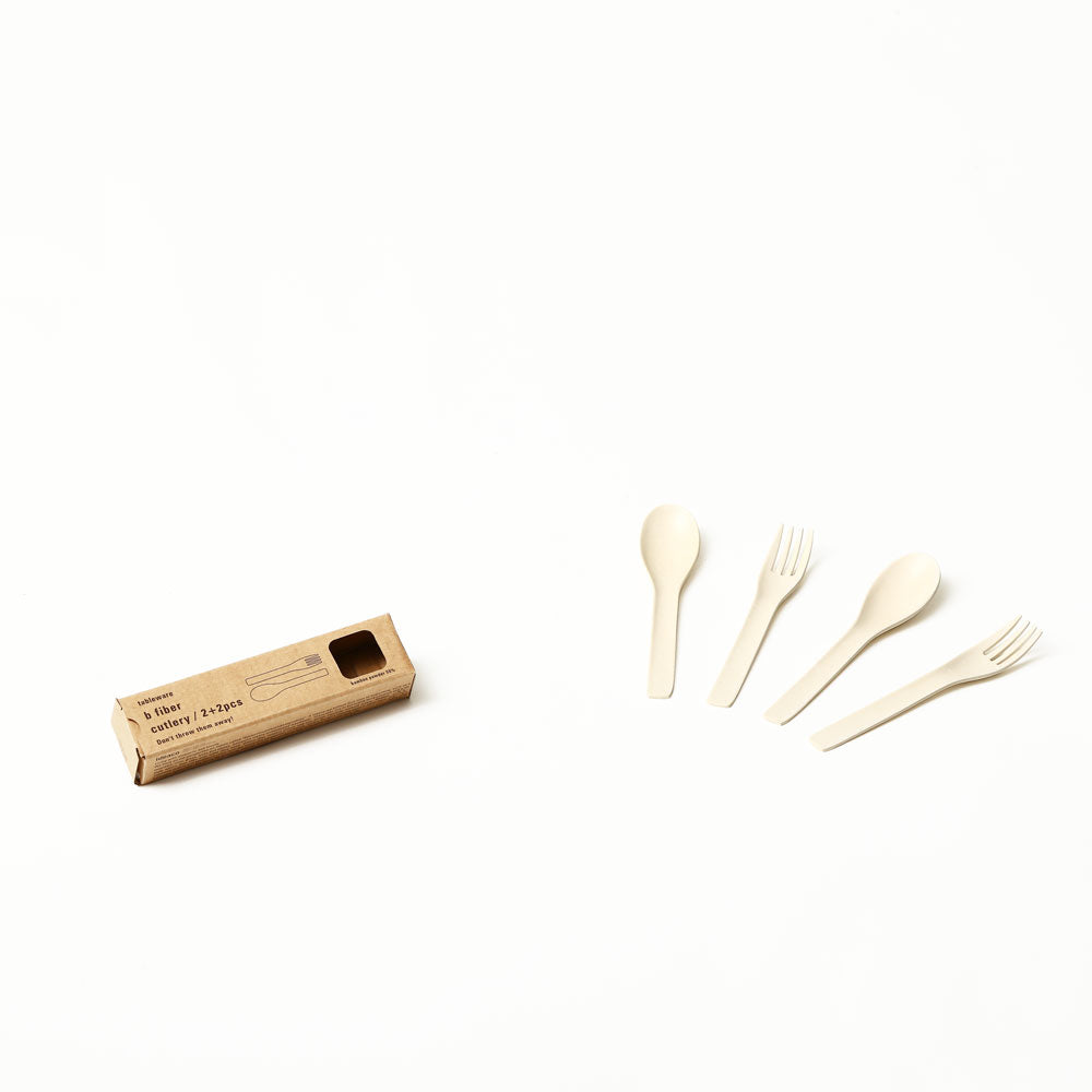 バンブーメラミン食器 スプーン＆フォーク b fiber cutlery / 2+2pcs – ideaco STORE